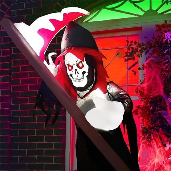Holiday | 6 Ft Halloween Inflatable Grim Reaper Ghost Broke Out With ...